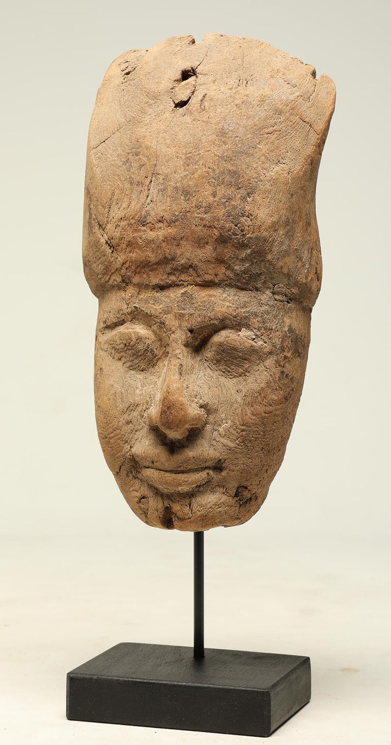 Old Cedar Wood Sweet Refined Egyptian Mummy Mask For Sale at 1stDibs