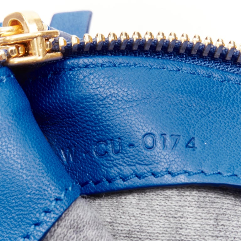 OLD CELINE Phoebe Philo blue leather Trio Pouch zip crossbody For Sale ...