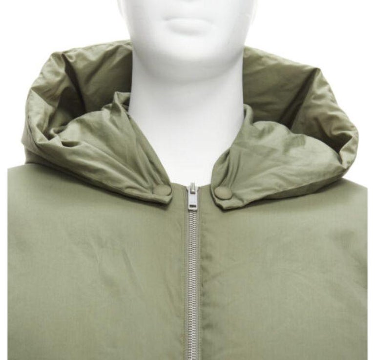 OLD CELINE Phoebe Philo green duck down feathers cocoon hooded puffer ...