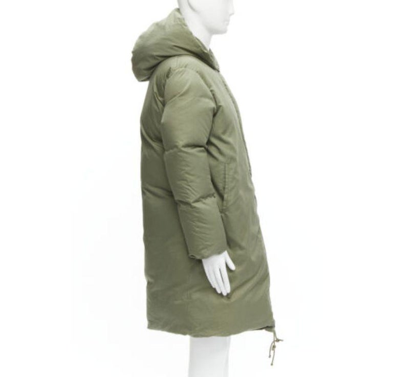 OLD CELINE Phoebe Philo green duck down feathers cocoon hooded puffer ...