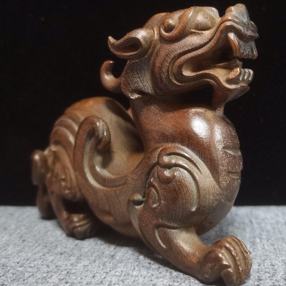 Old Collection of Wood Carving Sitting Flying Dragon For Sale at 1stDibs
