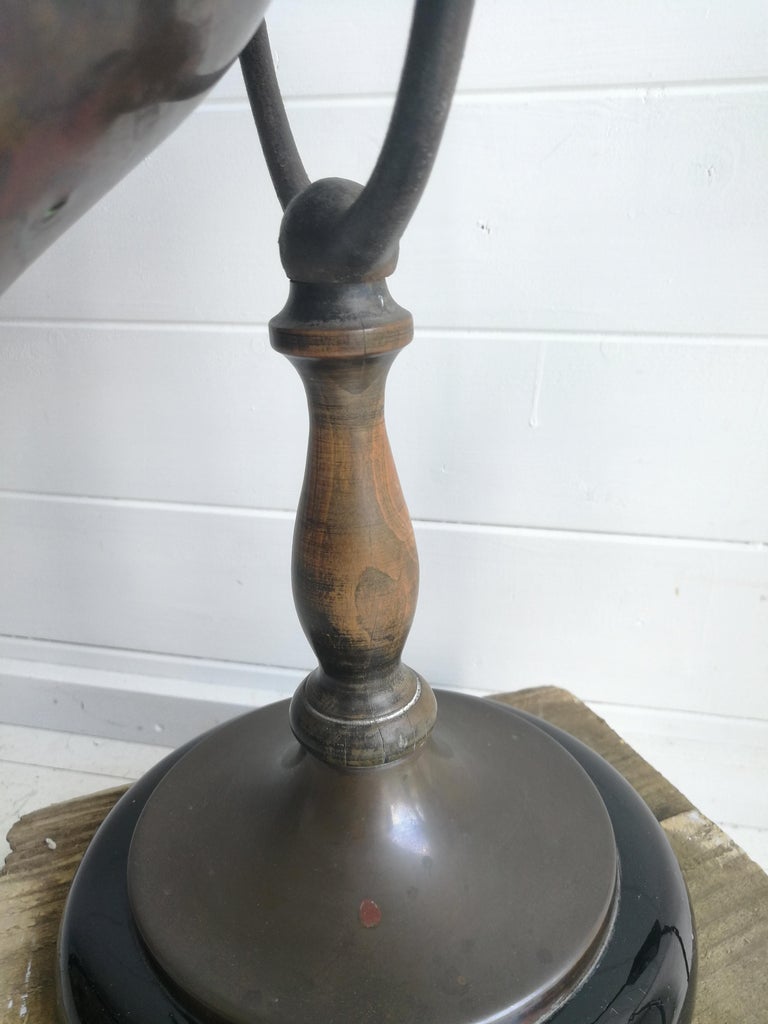 Old Copper Heat Lamp Converted, 1900s, Glazed Base Industrial Table ...