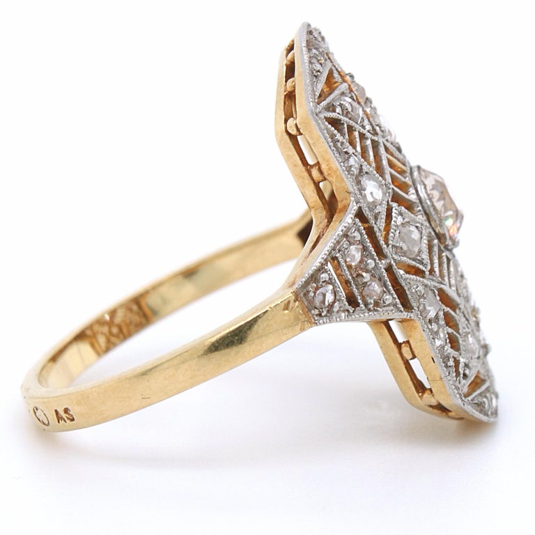 Old Cut and Rose Cut Diamond Star Emblem Ring, ca. 1890s For Sale at ...