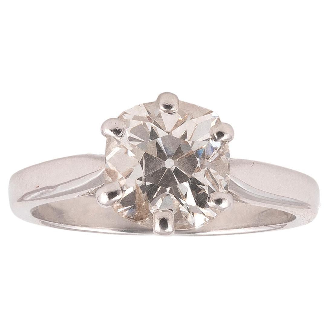 Rose Cut Diamond Single-Stone Ring For Sale at 1stDibs