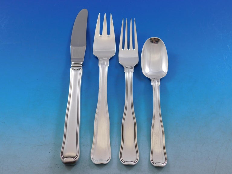 Old Danish by Georg Jensen Sterling Silver Flatware Set for 8 Service ...