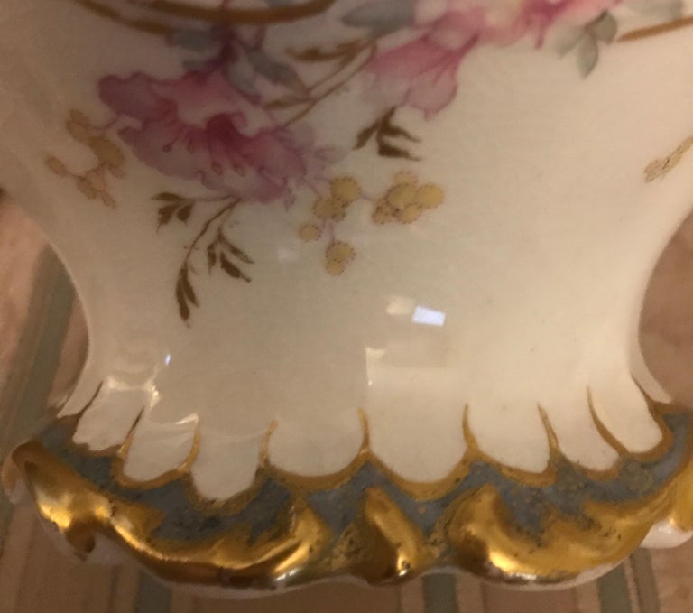 Old Derby China Gilt and Floral Vase For Sale at 1stDibs