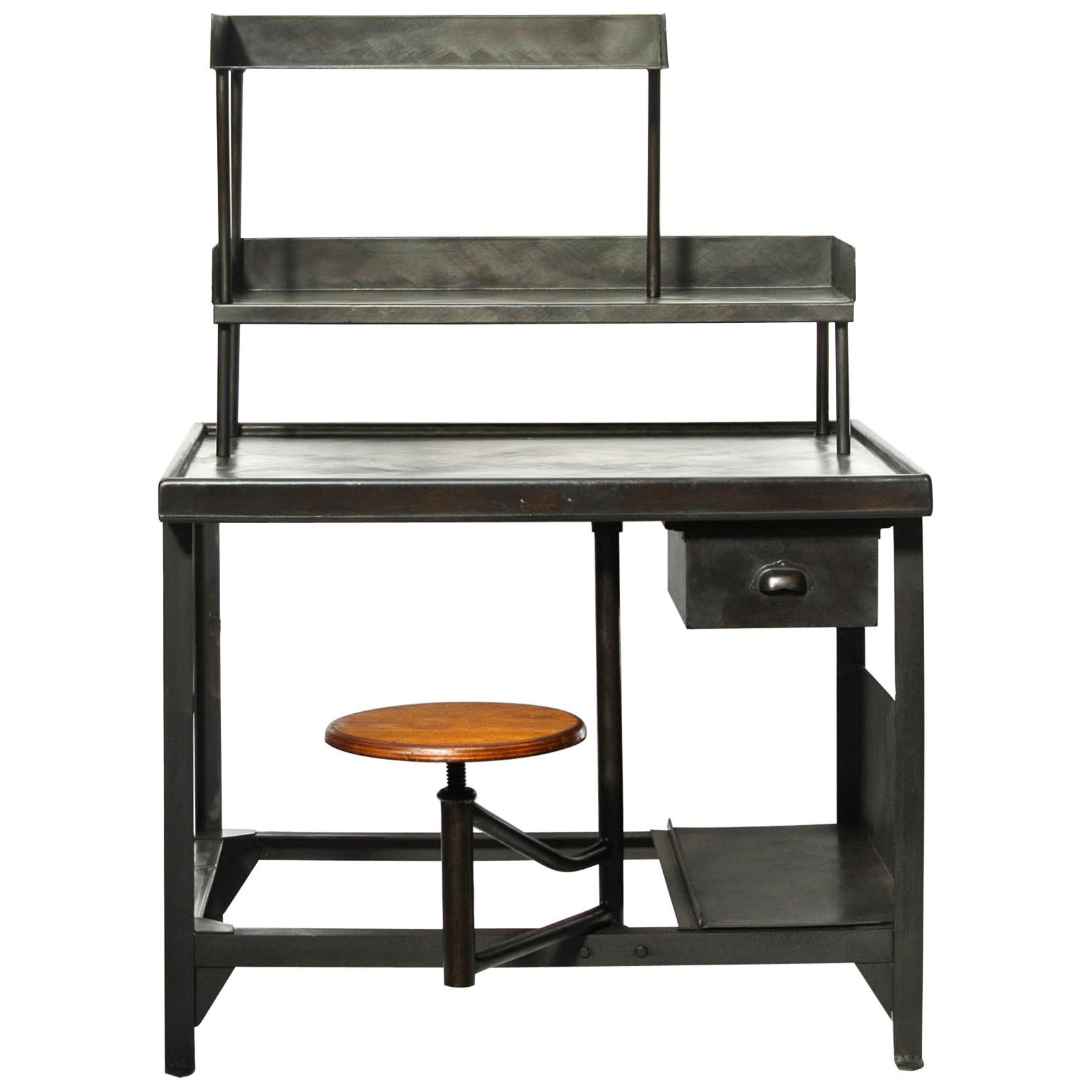 Old Desk with Integrated Sitting, Circa 1950, France at 1stDibs