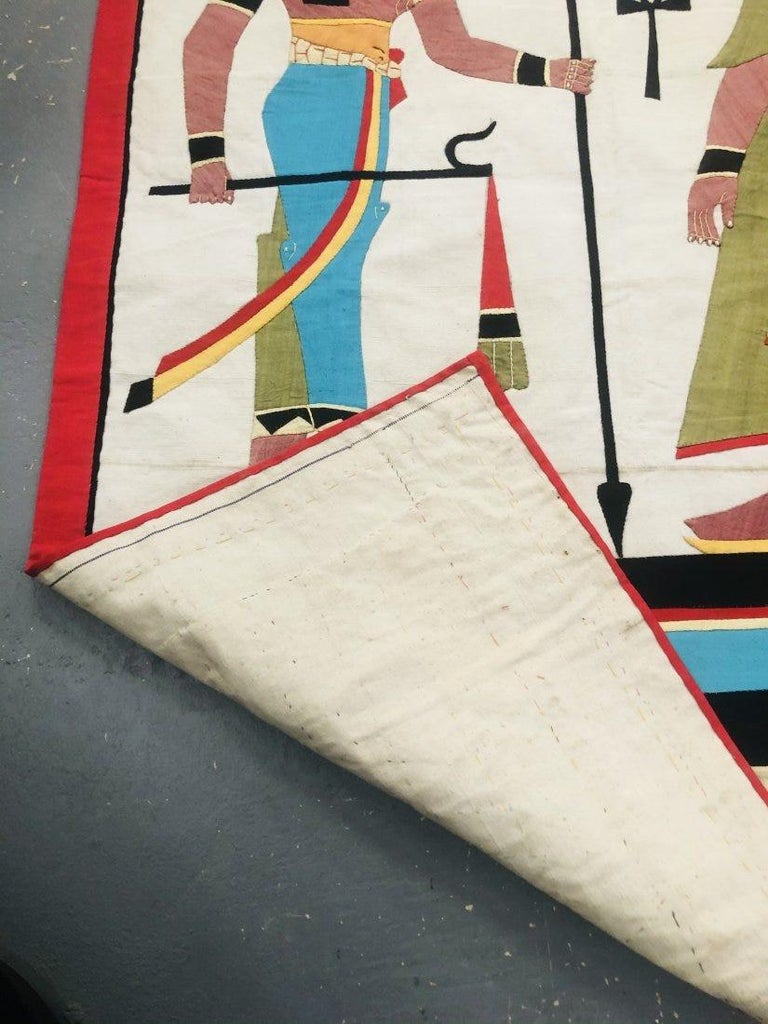 Old Egyptian Applique Tapestry Cotton Panel, Circa 1940 For Sale at 1stDibs