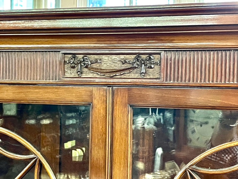 Old English "Adam" Style Signed Mahogany Bowfronted Bookcase or Display ...