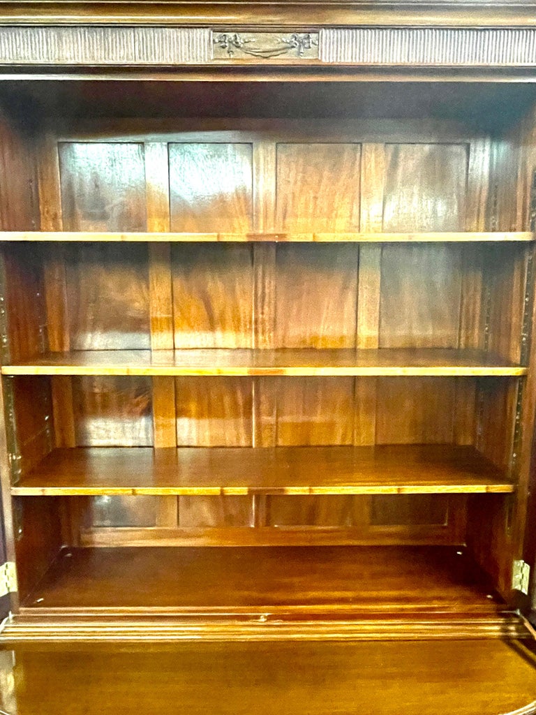 Old English "Adam" Style Signed Mahogany Bowfronted Bookcase or Display ...