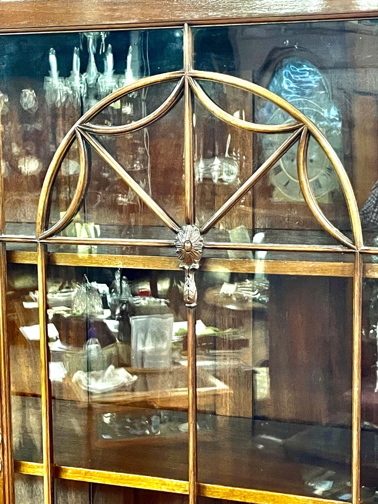 Old English "Adam" Style Signed Mahogany Bowfronted Bookcase or Display ...