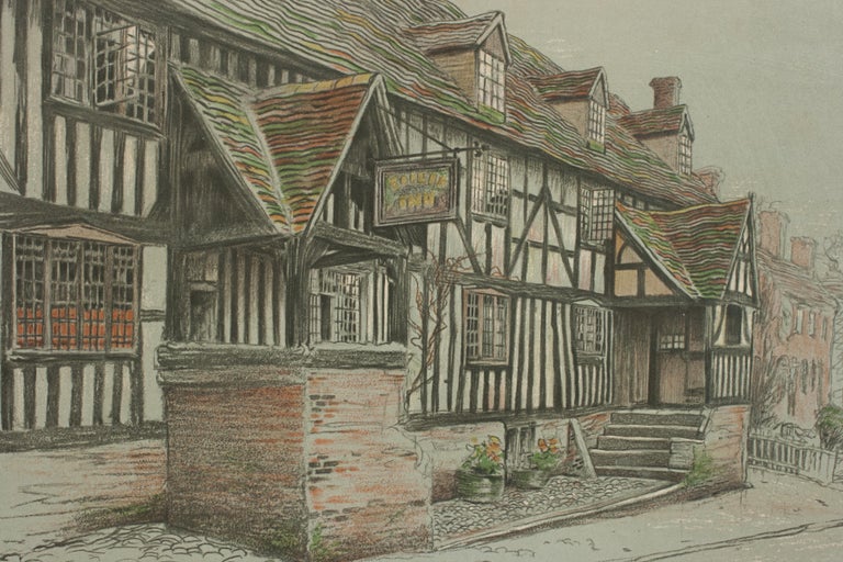 Old English Inns by Cecil Aldin, the Talbot Inn, Signed in Pencil ...