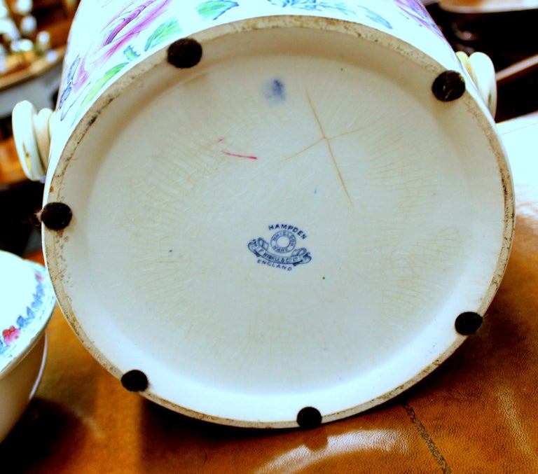 Old English "Whieldon-Ware" Hand Painted Earthenware Hand Painted Slop ...