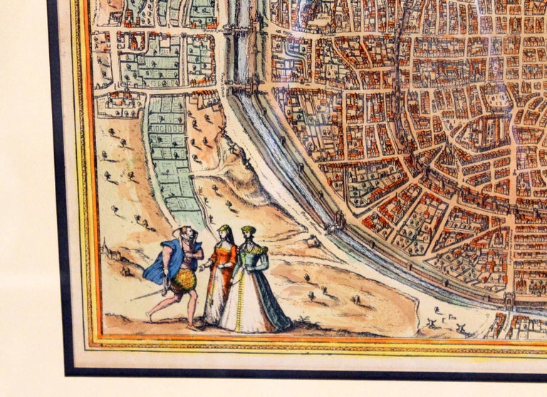 Old Engraving Map of Paris French Munster 16th Century Walled City ...