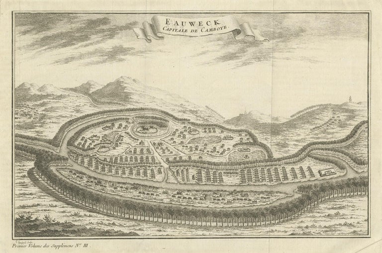 Old Engraving of Longvek or Lavek (Eauweck), the Second Capital City of ...