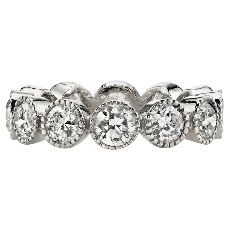 Customizable Handcrafted Gabby Old European Cut Diamond Eternity Band by Single Stone For Sale ...