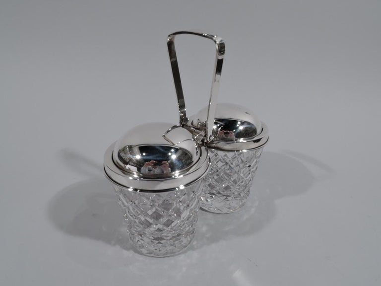 Old Fashioned Cartier Sterling Silver and Glass Double Jam Jars For ...