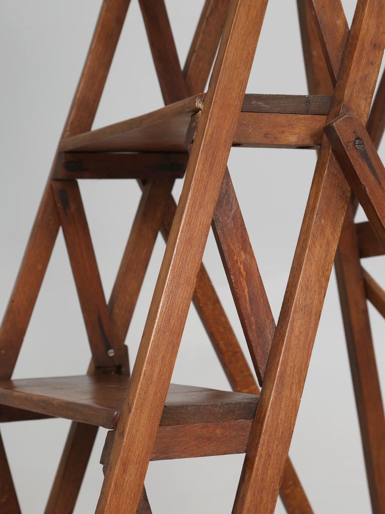 Old French Folding Wooden Ladder at 1stDibs
