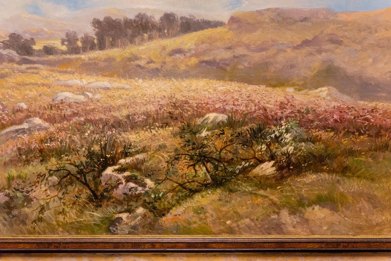 Old French Painting "The Heather Valley" in Antique Rare Frame For Sale ...