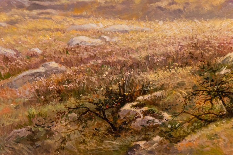 Old French Painting "The Heather Valley" in Antique Rare Frame For Sale ...