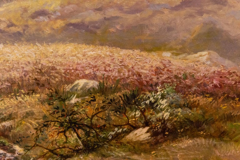 Old French Painting "The Heather Valley" in Antique Rare Frame For Sale ...