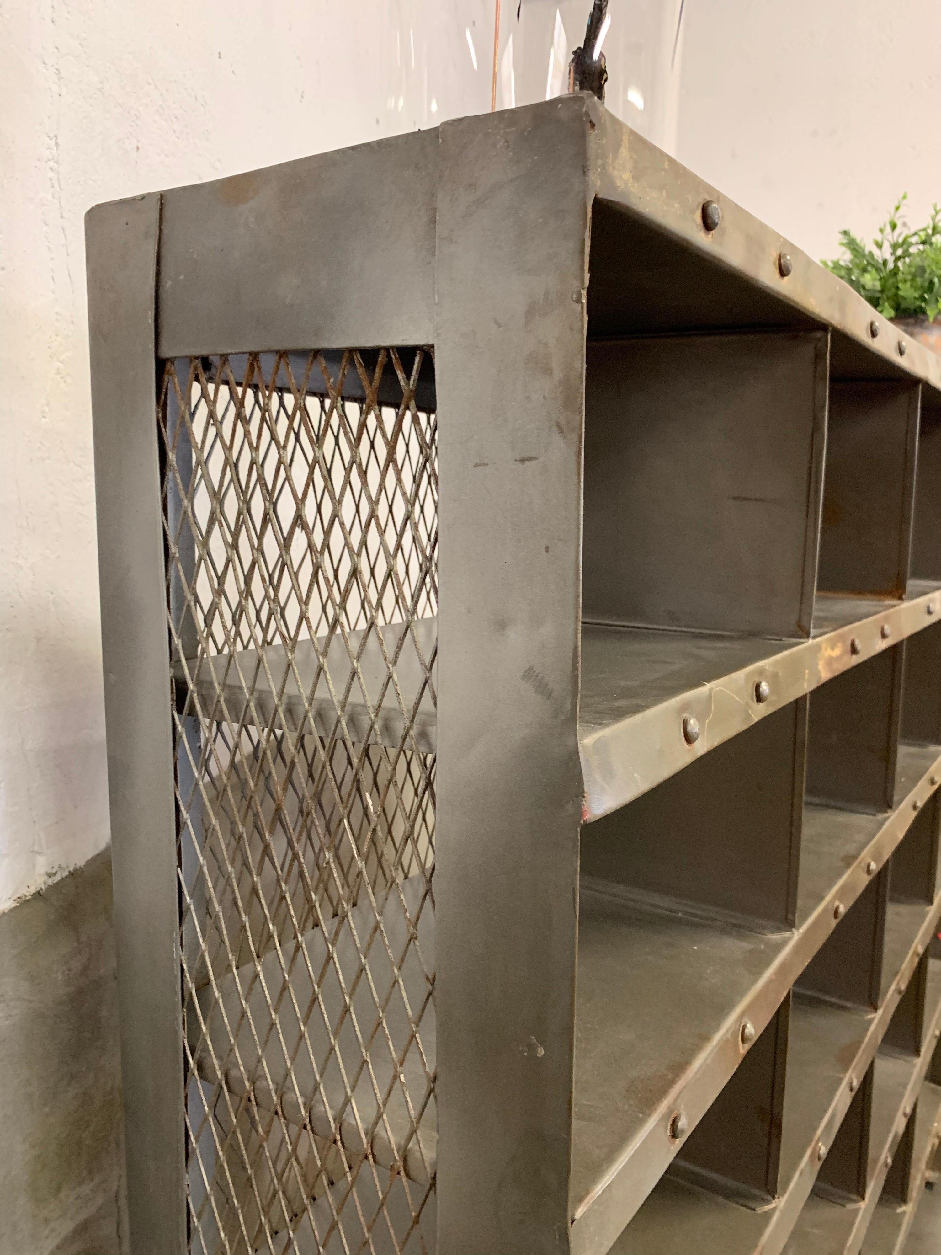 Old French Postal Sorting Cabinet, Vintage Desk, All Metal 1950's at ...