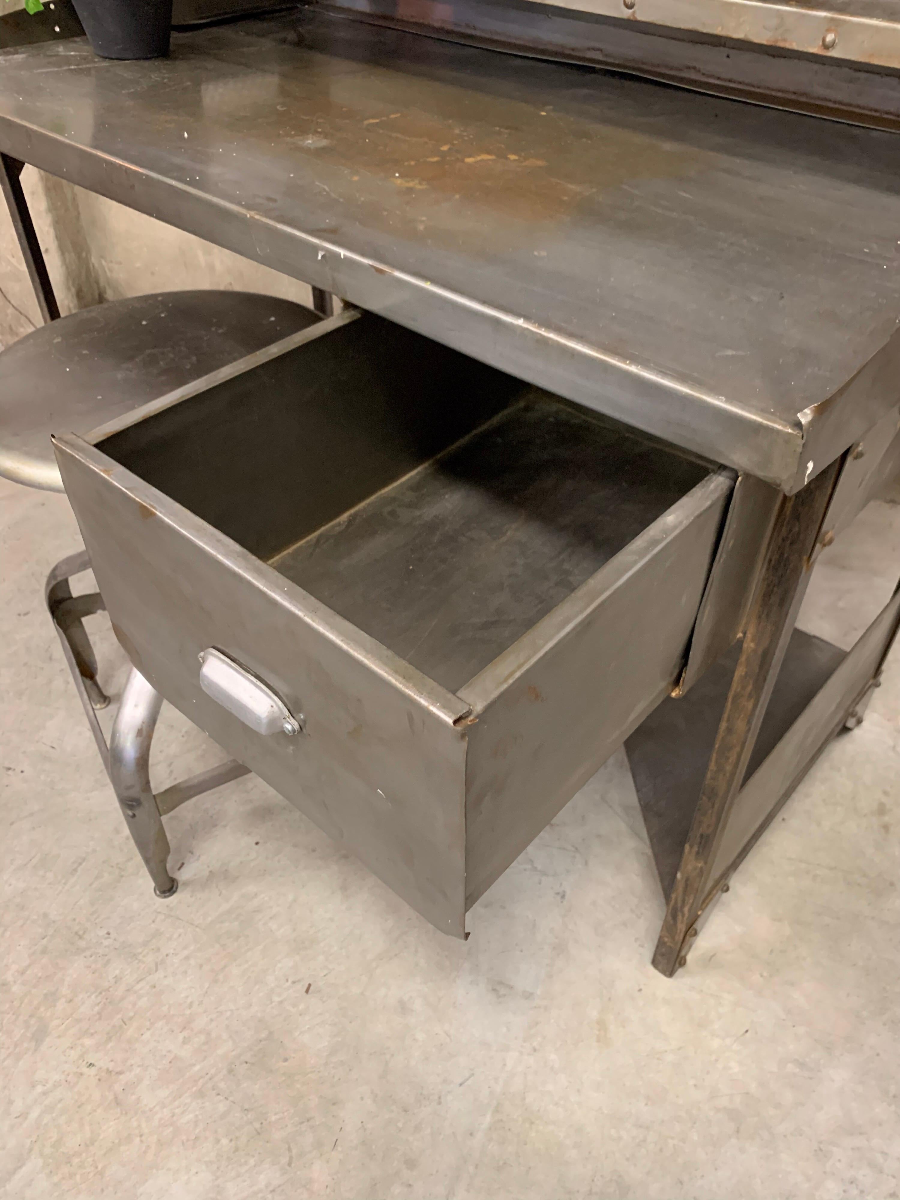 Old French Postal Sorting Cabinet, Vintage Desk, All Metal 1950's at ...