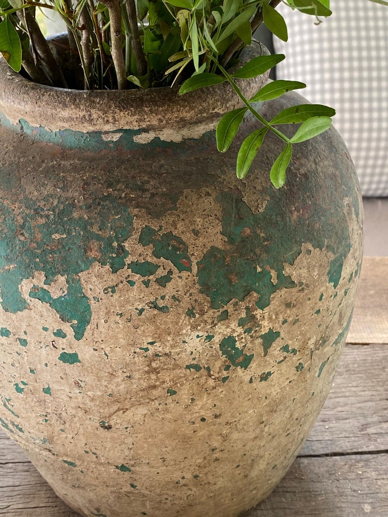 Old French Vase with Weathered Patina at 1stDibs