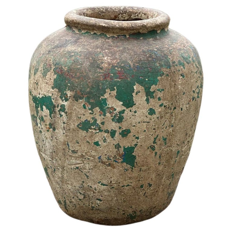 Old French Vase with Weathered Patina at 1stDibs