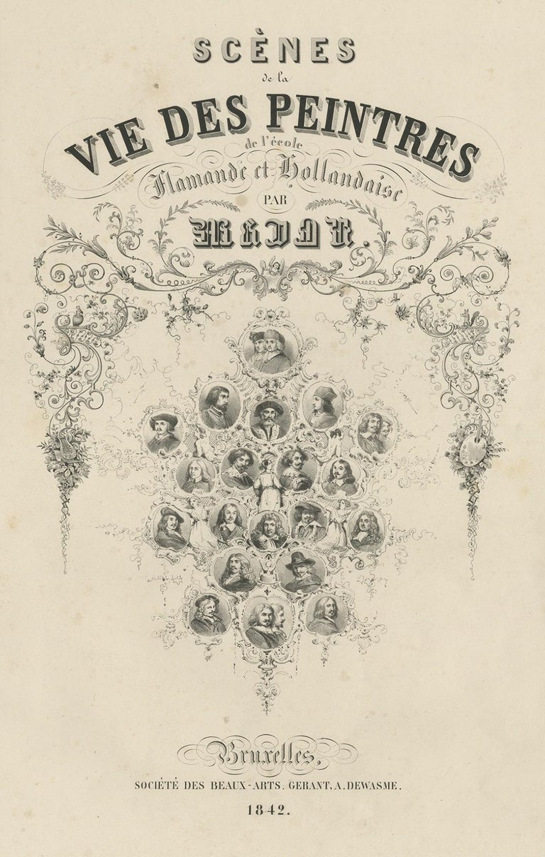 Old Frontispiece with Portrets of Painters of the Flemish and Dutch ...