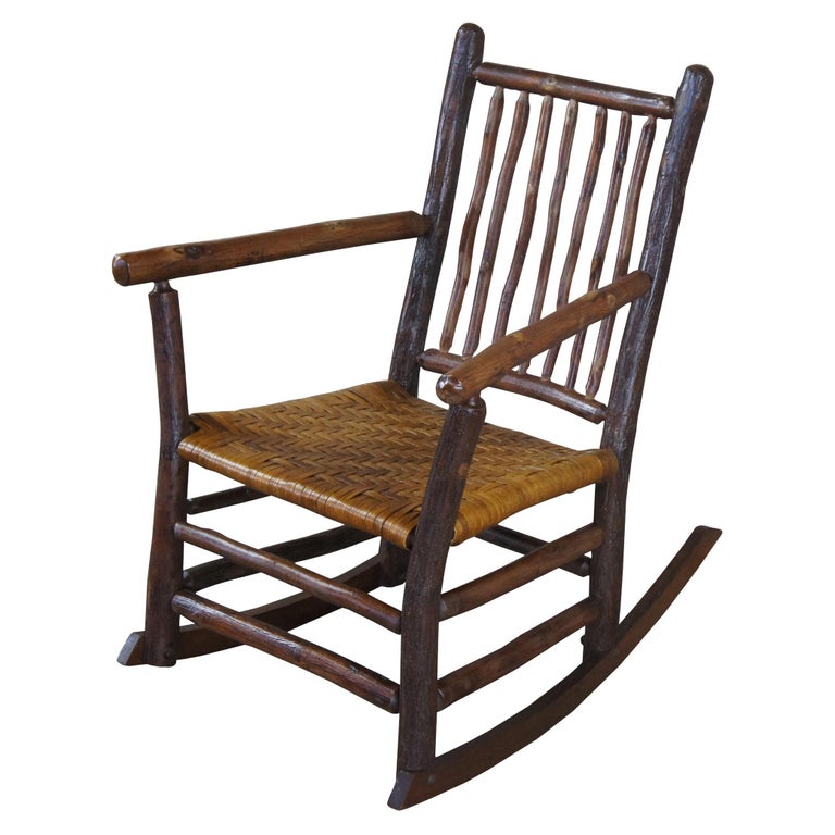 Old Hickory Rattan Adirondack Rocking Arm Chair Rustic Farmhouse Lodge ...