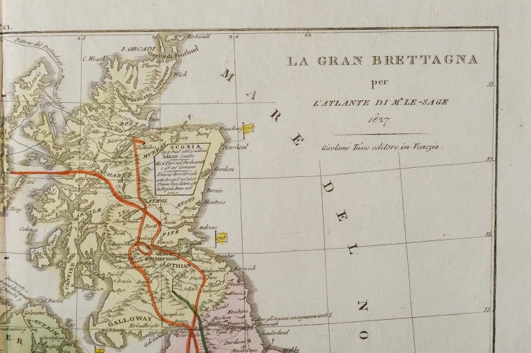 Old Horizontal Map of England For Sale at 1stDibs | map of old england ...