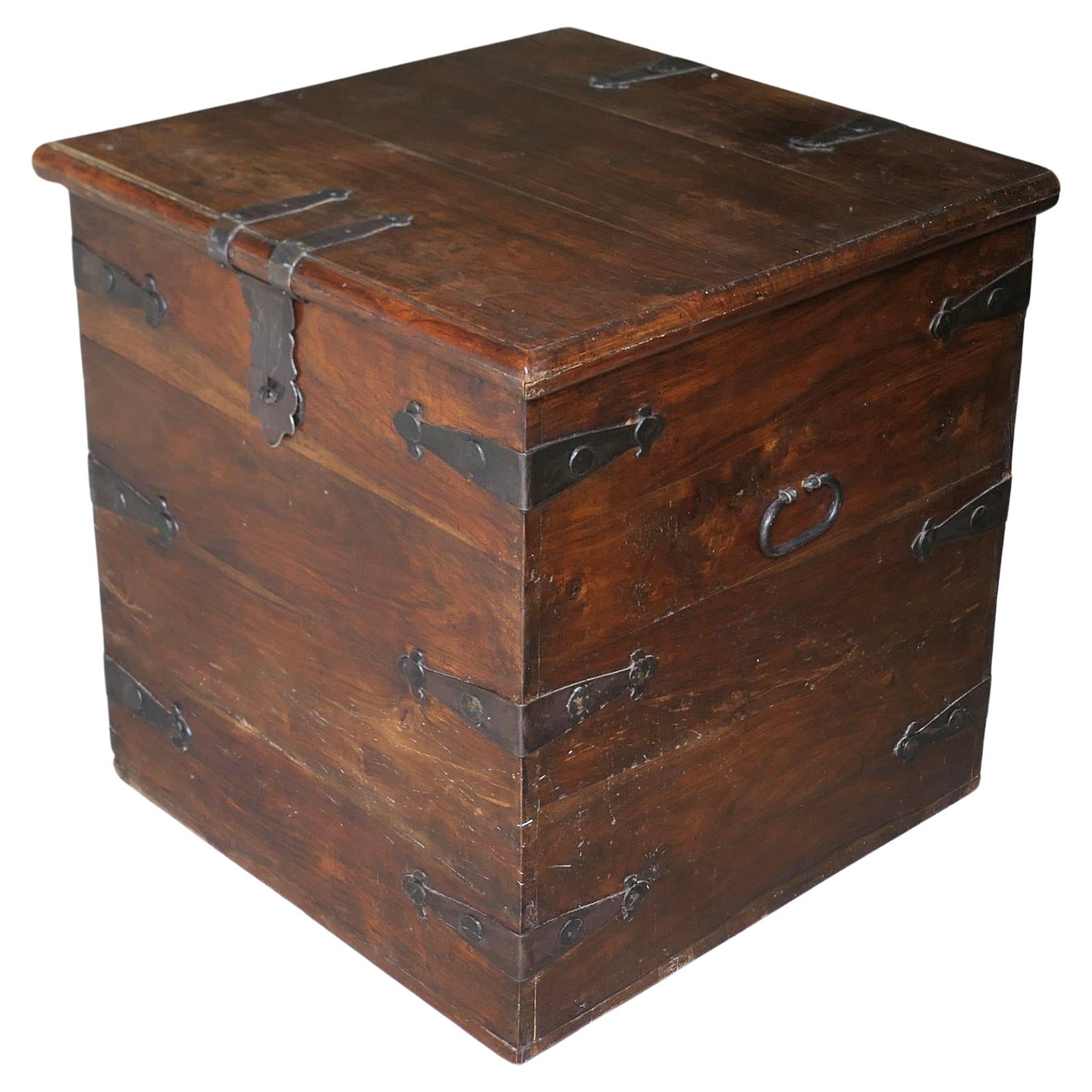 Old France Chest with Leather Details and Locks at 1stDibs | old ...