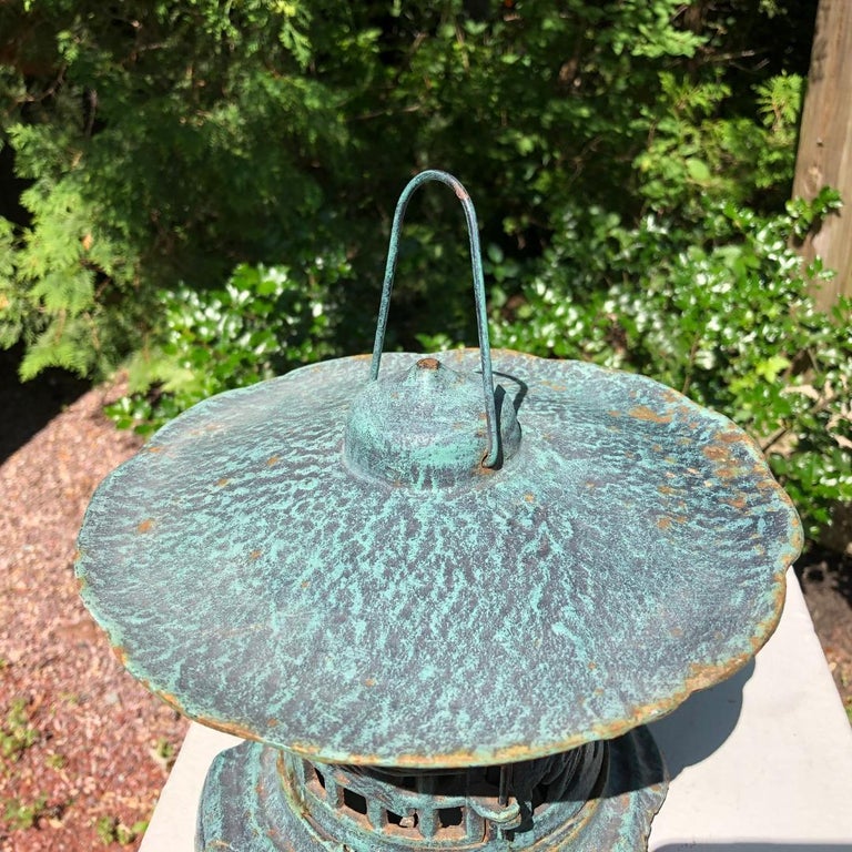 Old Japan Blue Lantern "Birds and Bamboo" Motif at 1stDibs