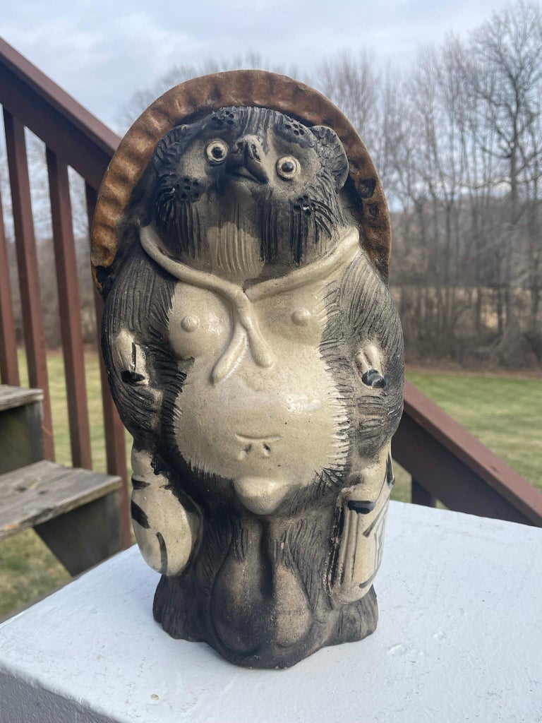 Old Japanese Garden Folk Hero Tanuki Handmade Big Belly at 1stDibs