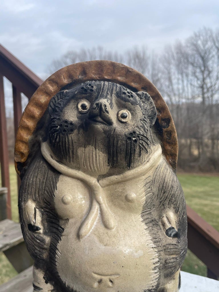 Old Japanese Garden Folk Hero Tanuki Handmade Big Belly at 1stDibs