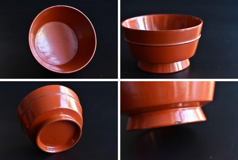 Old Japanese Lacquer Ware "Negoro" Tea cup 1700s-1800 / Edo Period Wabi ...