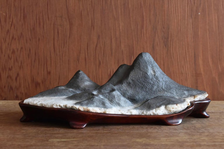 Old Japanese Scholar's Stone / "Makkou-Stone" / Carved Ornamental Stone ...
