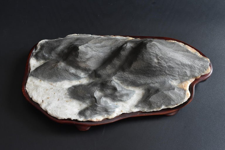 Old Japanese Scholar's Stone / "Makkou-Stone" / Carved Ornamental Stone ...