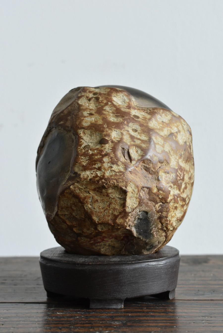Old Japanese Scholar's Stone/Oval Shaped Beautiful Curved Appreciation ...