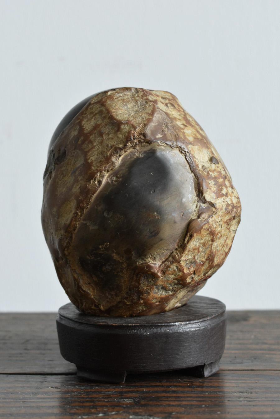 Old Japanese Scholar's Stone/Oval Shaped Beautiful Curved Appreciation ...