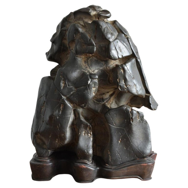 Old Japanese Scholar's Stone/Tortoise Shell Type Stone/Appreciation ...