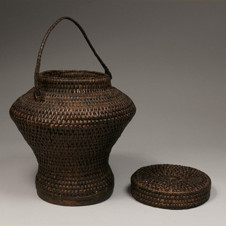 Old Jar-shaped Rice Storage Basket, Philippines, Early to Mid-20th ...