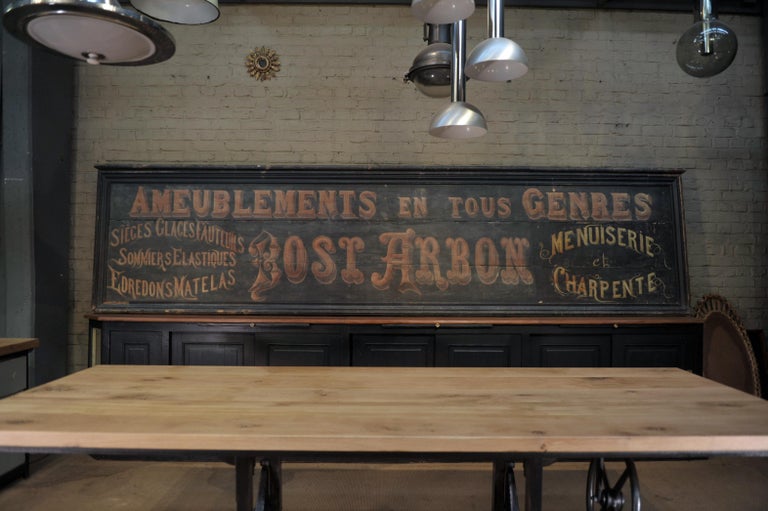 Old Large French Furniture and Carpenter Shop Sign, circa 1920 at 1stDibs