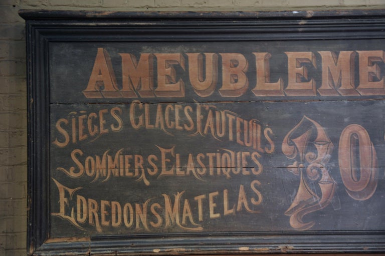 Old Large French Furniture and Carpenter Shop Sign, circa 1920 at 1stDibs