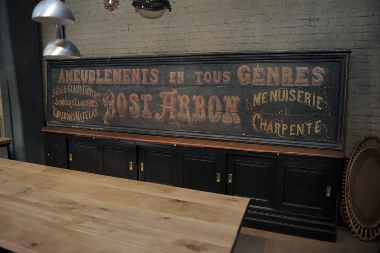 Old Large French Furniture and Carpenter Shop Sign, circa 1920 at 1stDibs