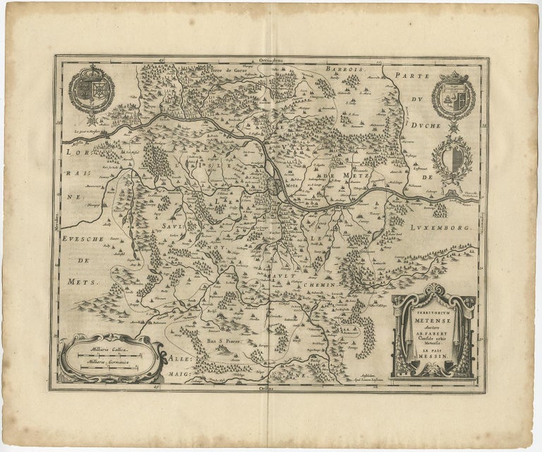 Old Map Focusing on the Wine Region of Metz, the Moselle Region of ...
