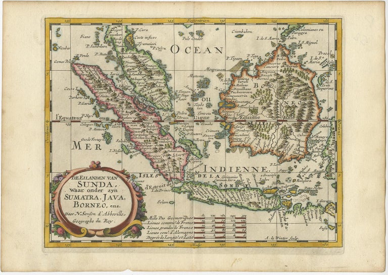 Old Map of the Bangka Belitun Islands, Greater Sunda Islands, Indonesia ...