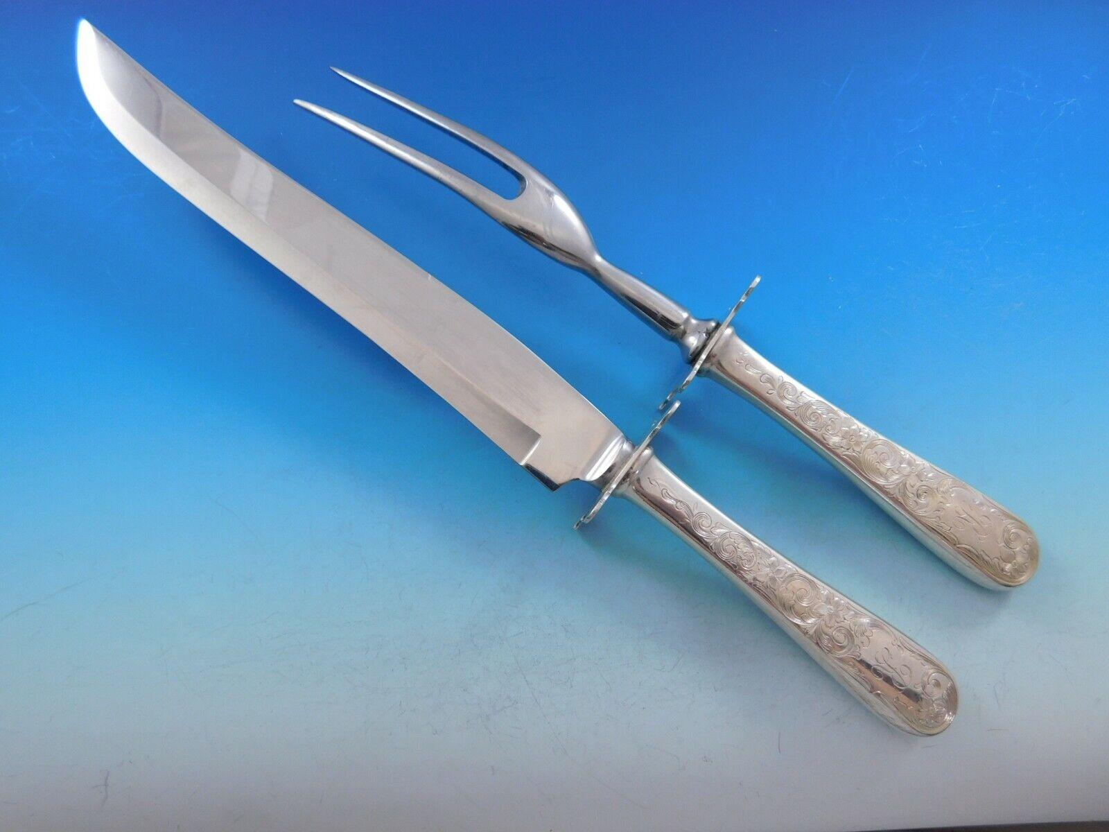 Old Maryland Engraved by Kirk Sterling Silver Flatware Set 142 pcs Mono ...