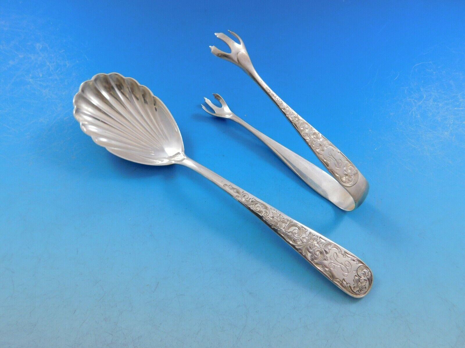 Old Maryland Engraved by Kirk Sterling Silver Flatware Set 142 pcs Mono ...